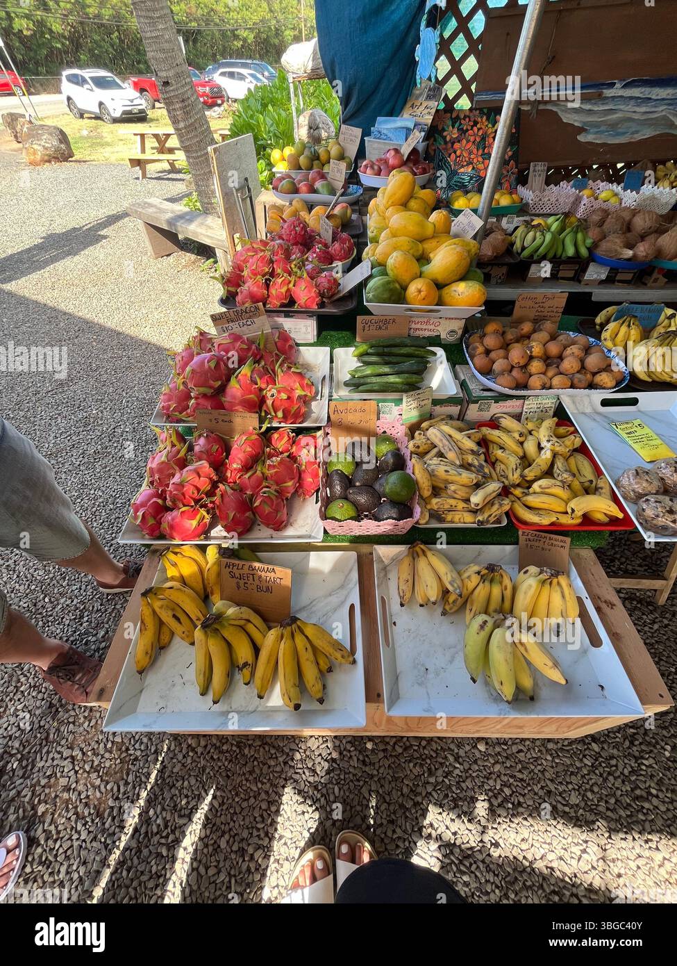 Roadside fruit stall in O'ahu Hawai'i Stock Photo - Alamy