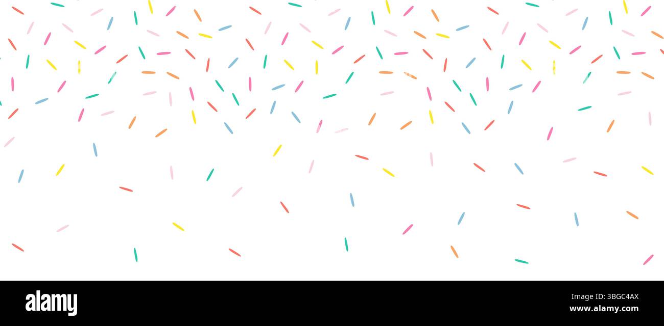 Simple Sprinkle Background. Falling sweet confetti on white chocolate ...
