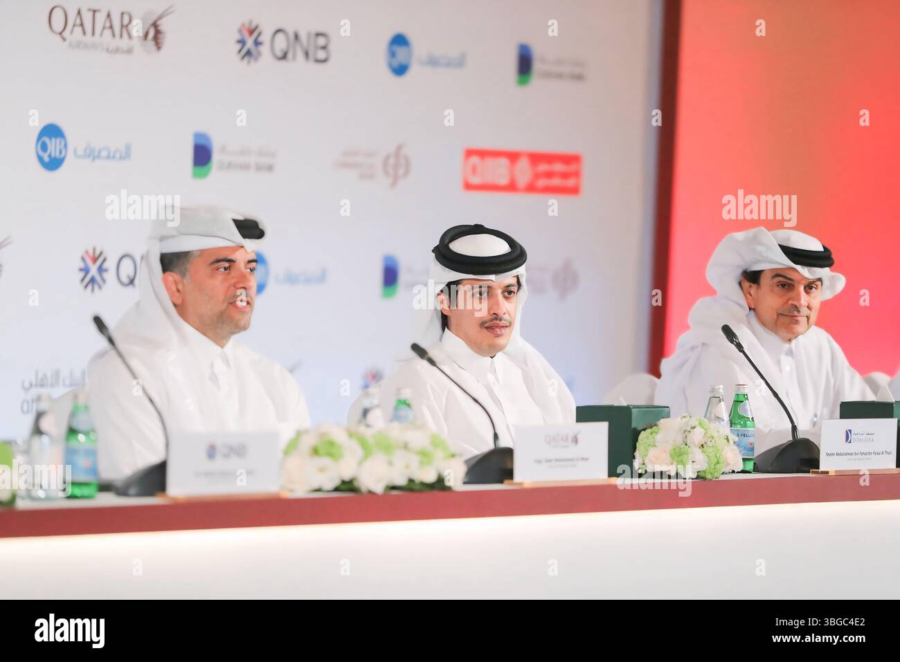 Doha, Qatar. 03rd June, 2025. Badr Mohammed Al Meer (L), Qatar Airways ...