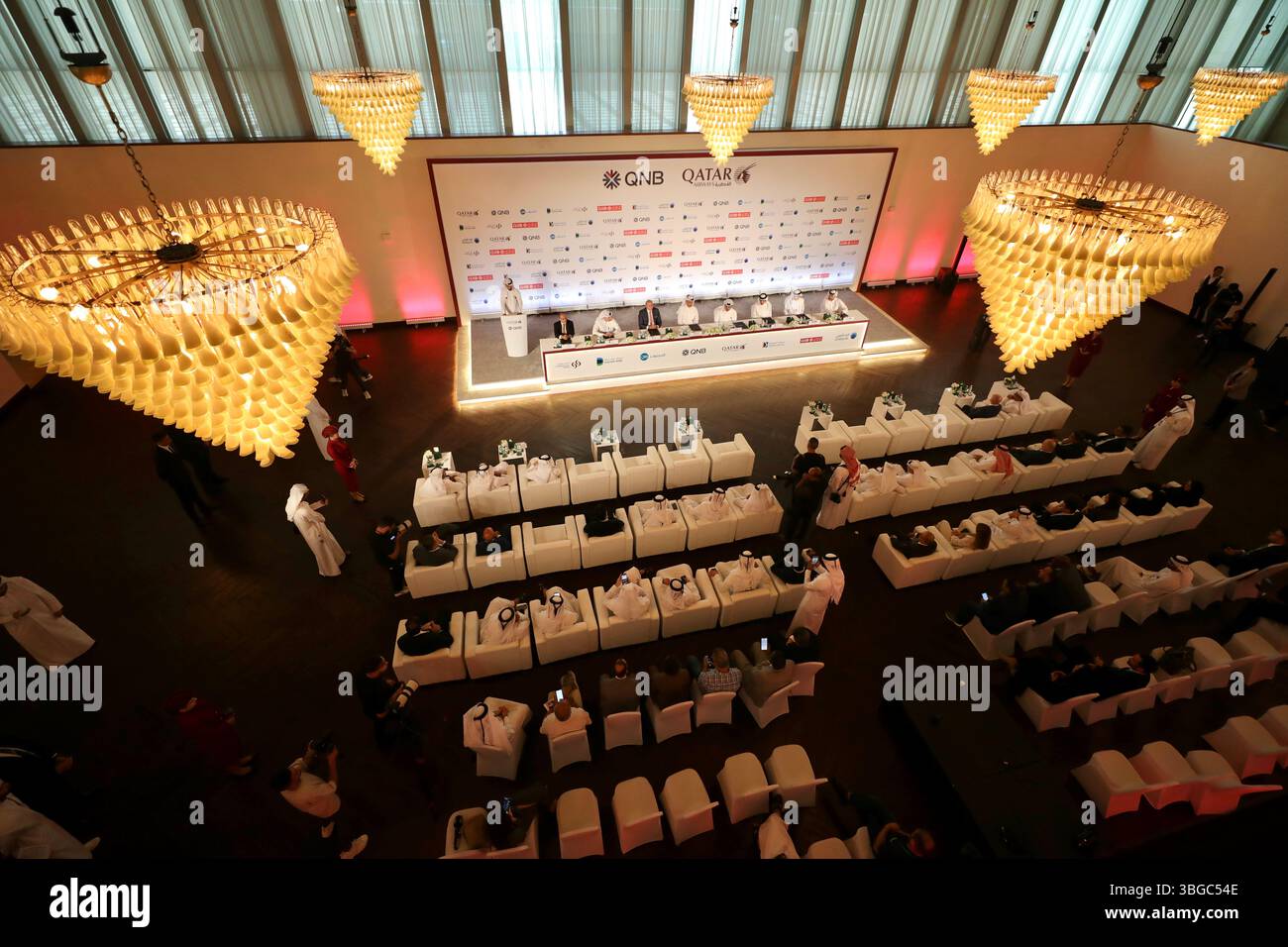 Doha, Qatar. 03rd June, 2025. Qatar Airways CEO and bank chiefs sign an ...