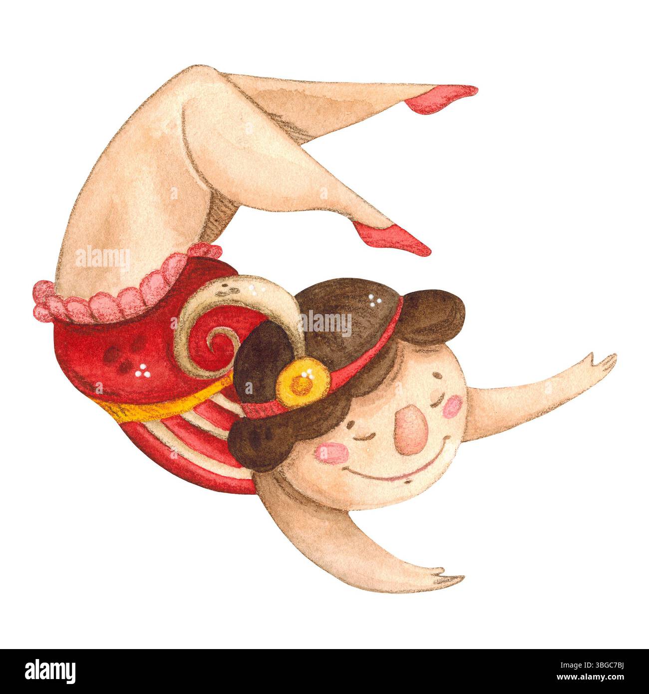 Circus performer, acrobat, gymnast isolated watercolor illustration ...