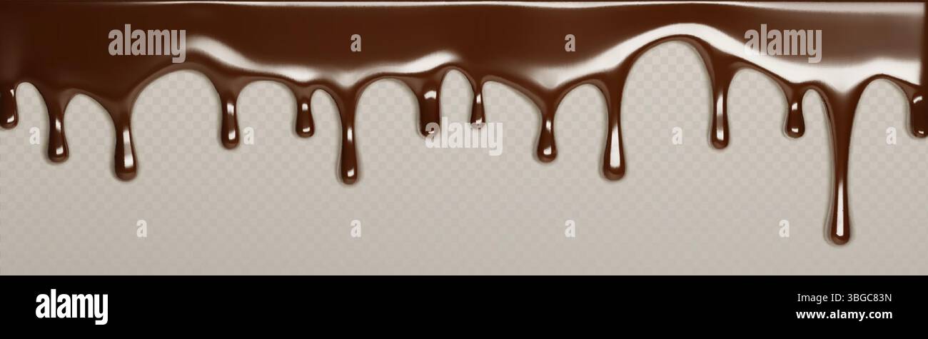 Melting chocolate border isolated on transparent background. Vector ...