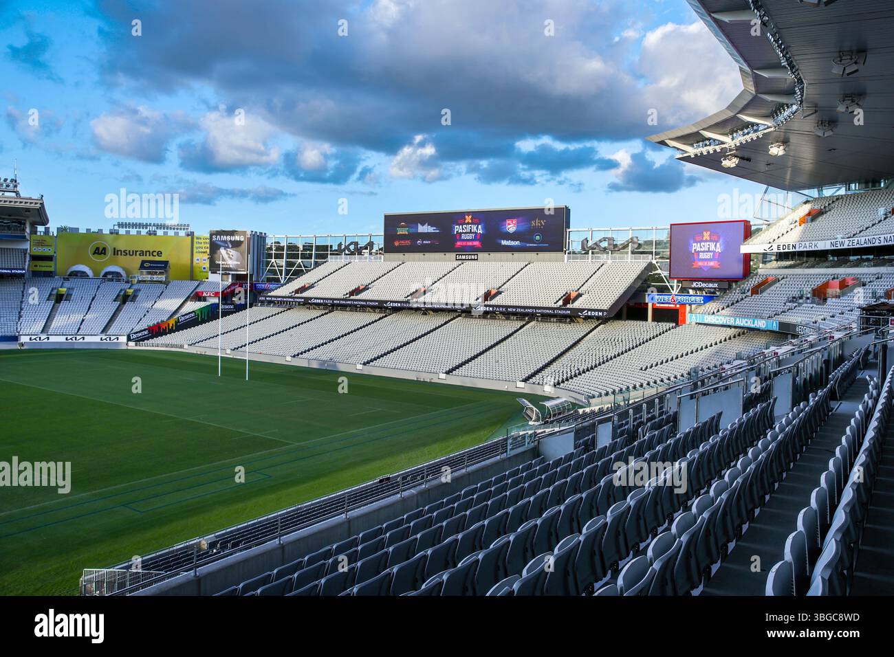 Auckland, New Zealand, 10 April 2025. The east stand with the large ...