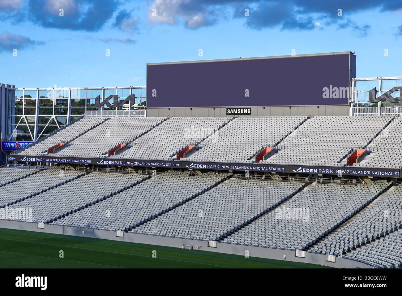 Auckland, New Zealand, 10 April 2025. The east stand with the large ...