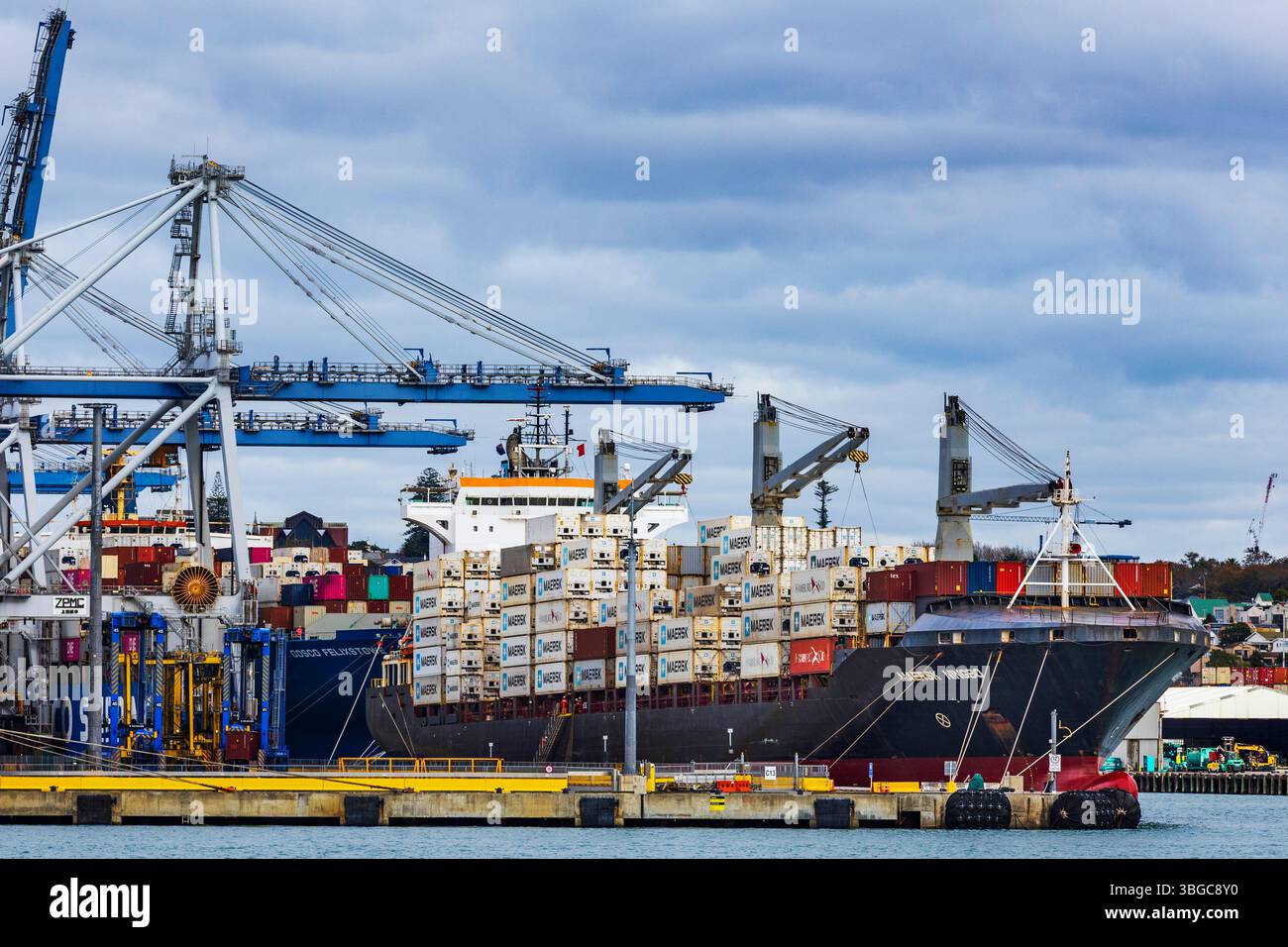 Auckland, New Zealand, 03 June 2025. The cargo ship Maersk Ningbo at ...