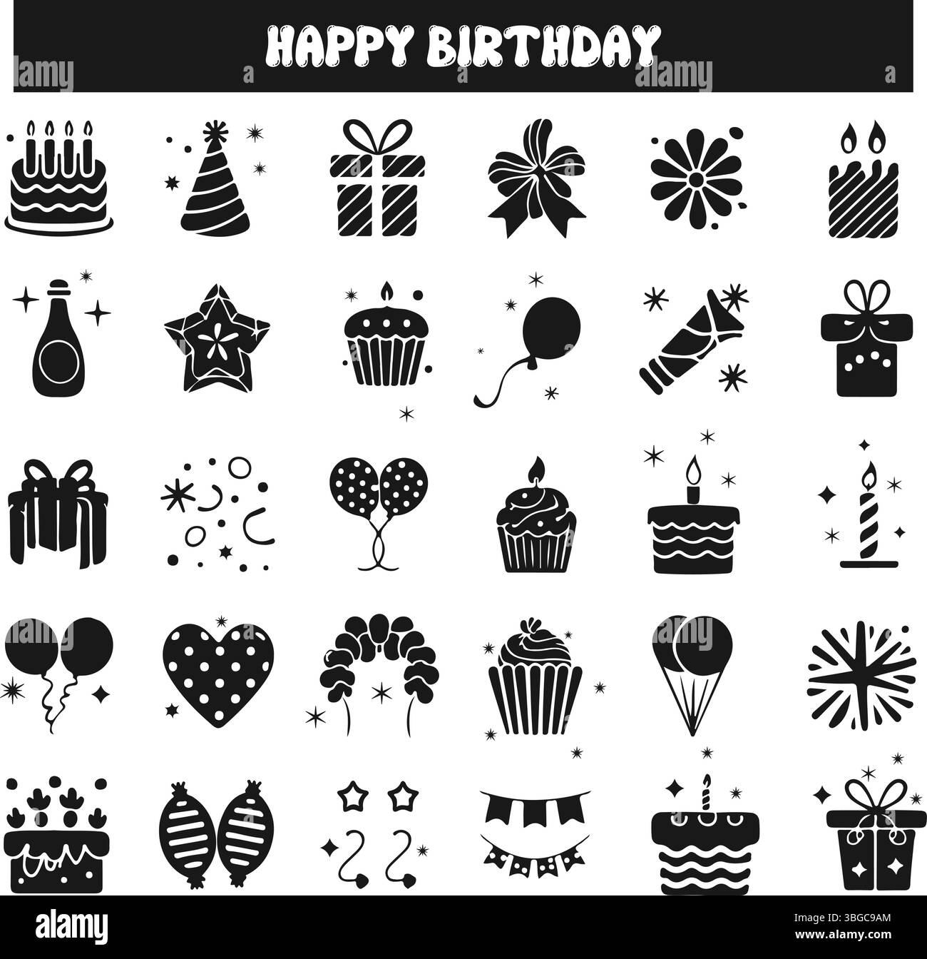 Party garland birthday Black and White Stock Photos & Images - Alamy