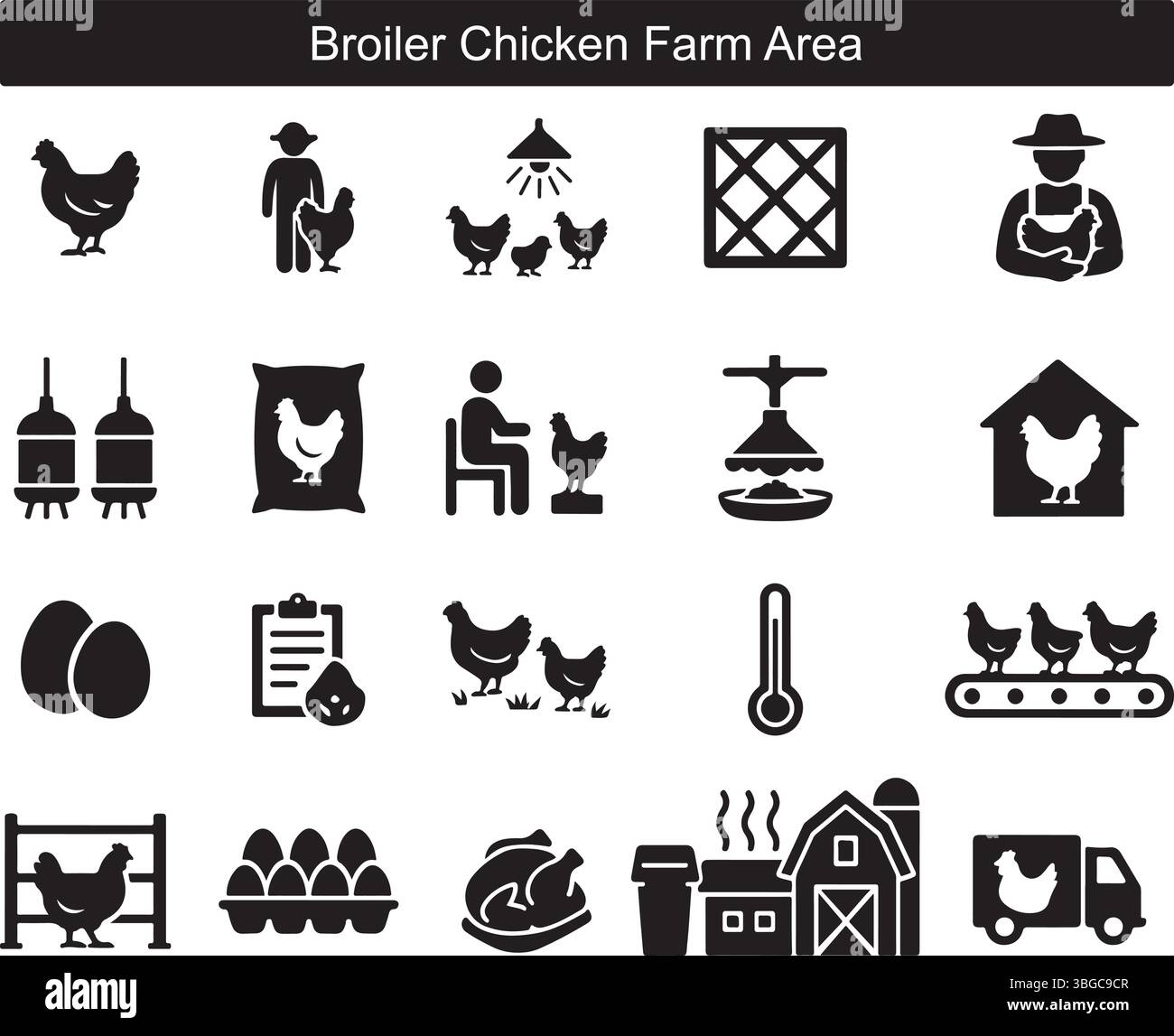 Broiler chickens Stock Vector Images - Alamy