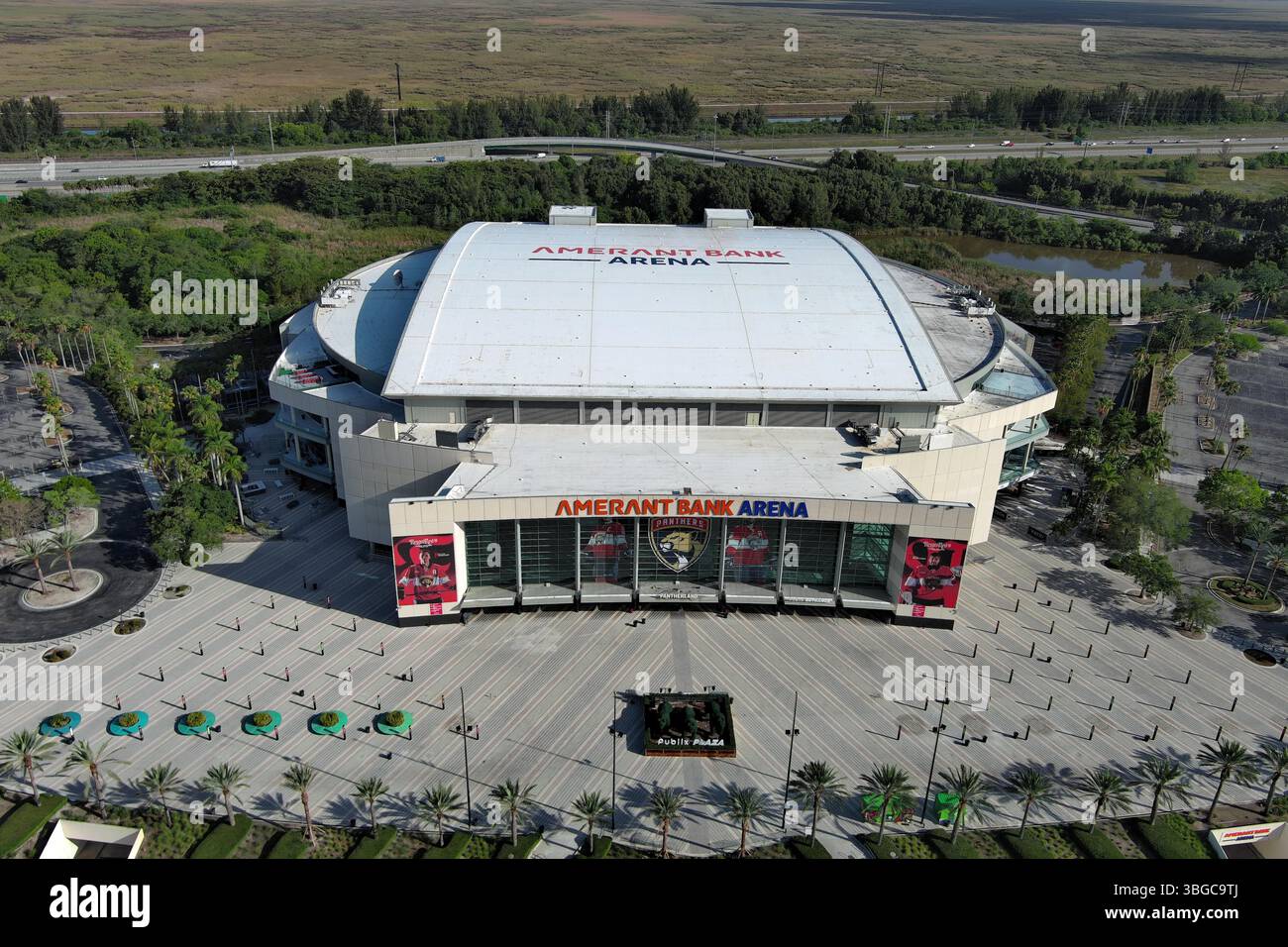 A general overall aerial view of Amerant Bank Arena, Saturday, May 3 ...