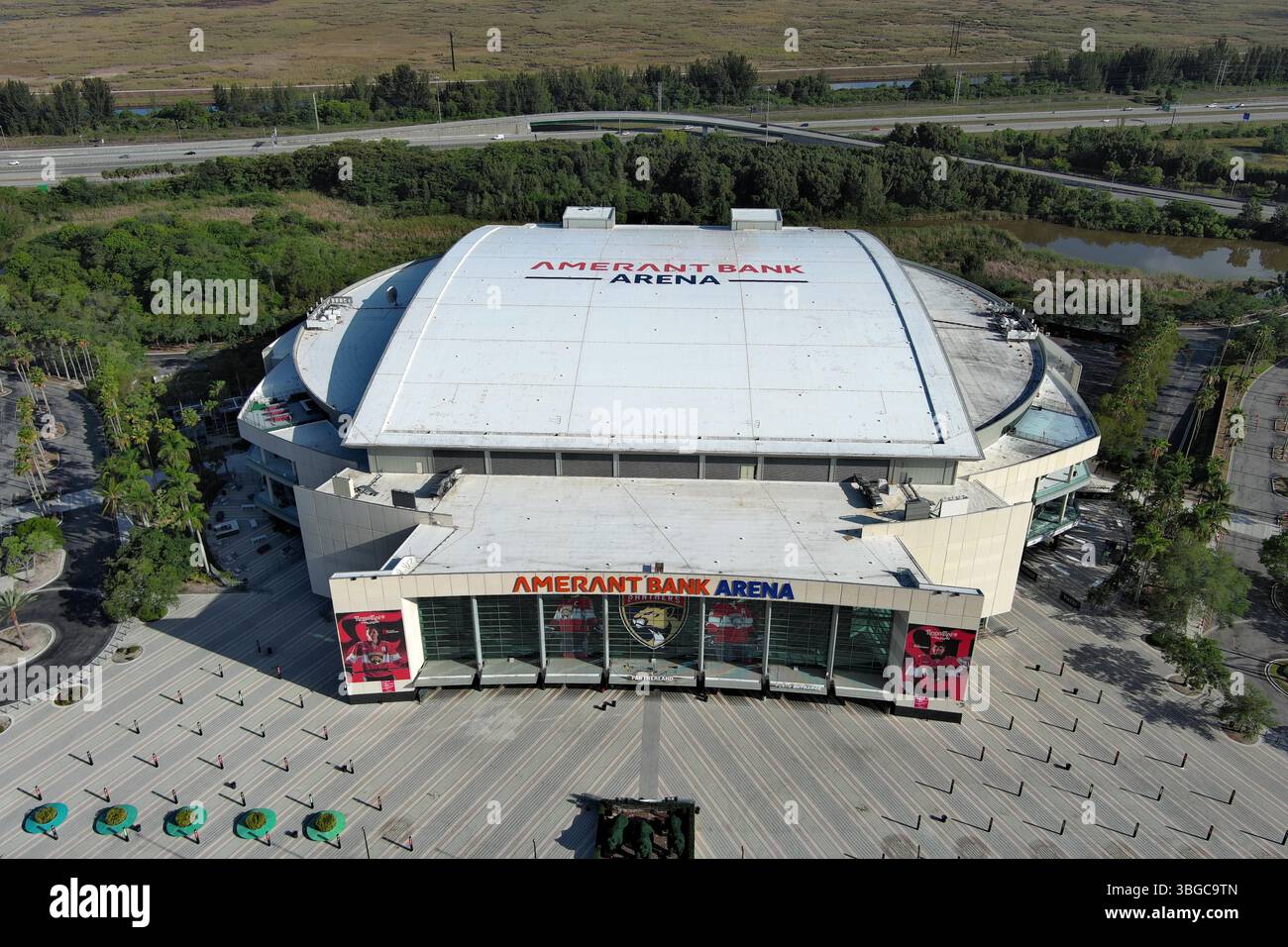 A general overall aerial view of Amerant Bank Arena, Saturday, May 3 ...