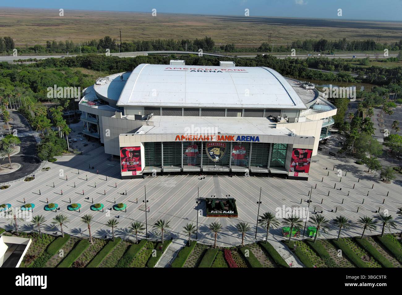 A general overall aerial view of Amerant Bank Arena, Saturday, May 3 ...