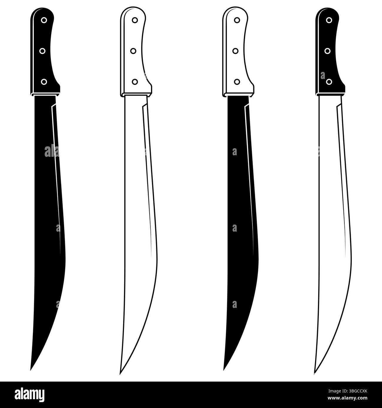 White weapon with metal blade, machete for agricultural work Stock ...