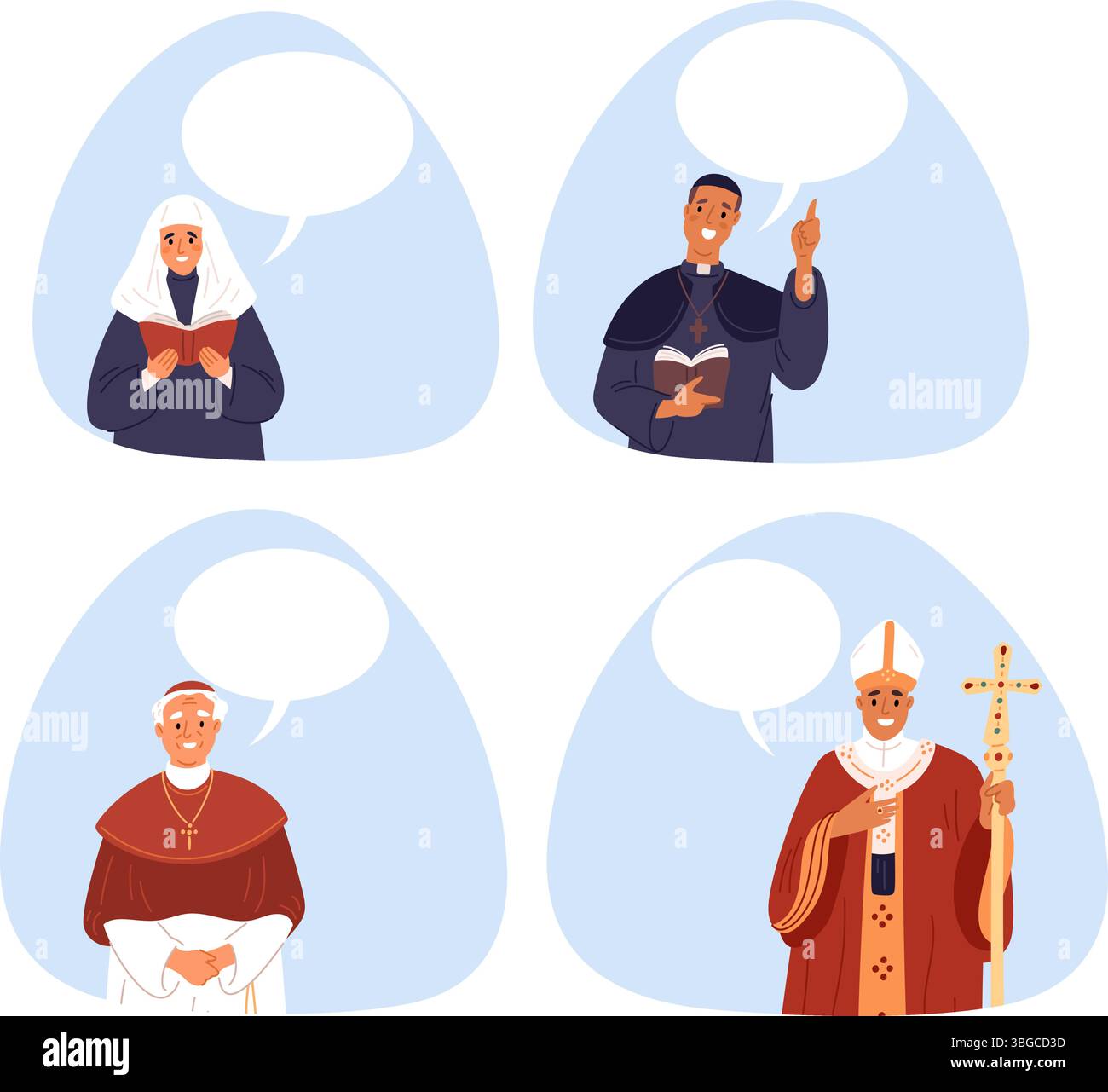 Priest speaking church Stock Vector Images - Alamy