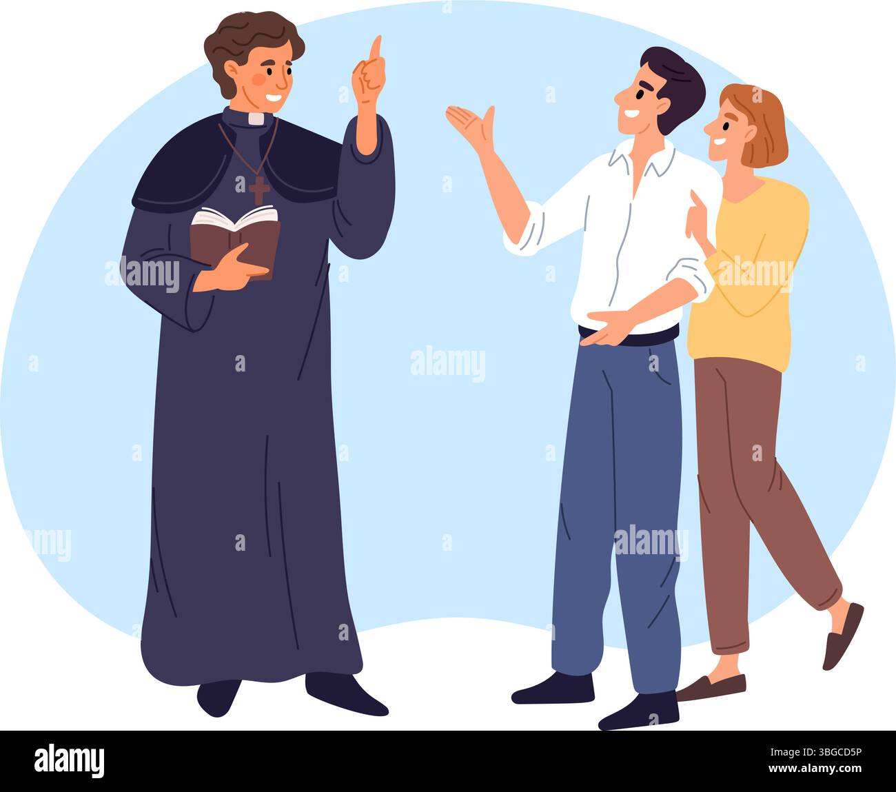Priest talking couple Stock Vector Images - Alamy