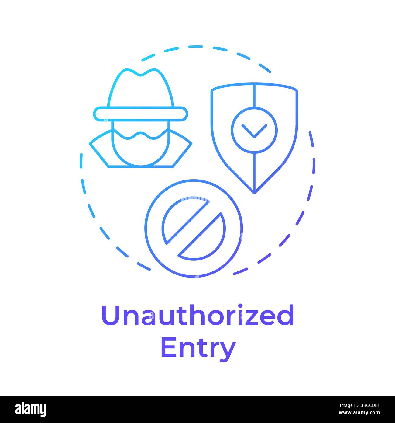 Unauthorized entry blue gradient concept icon Stock Vector Image & Art - Alamy