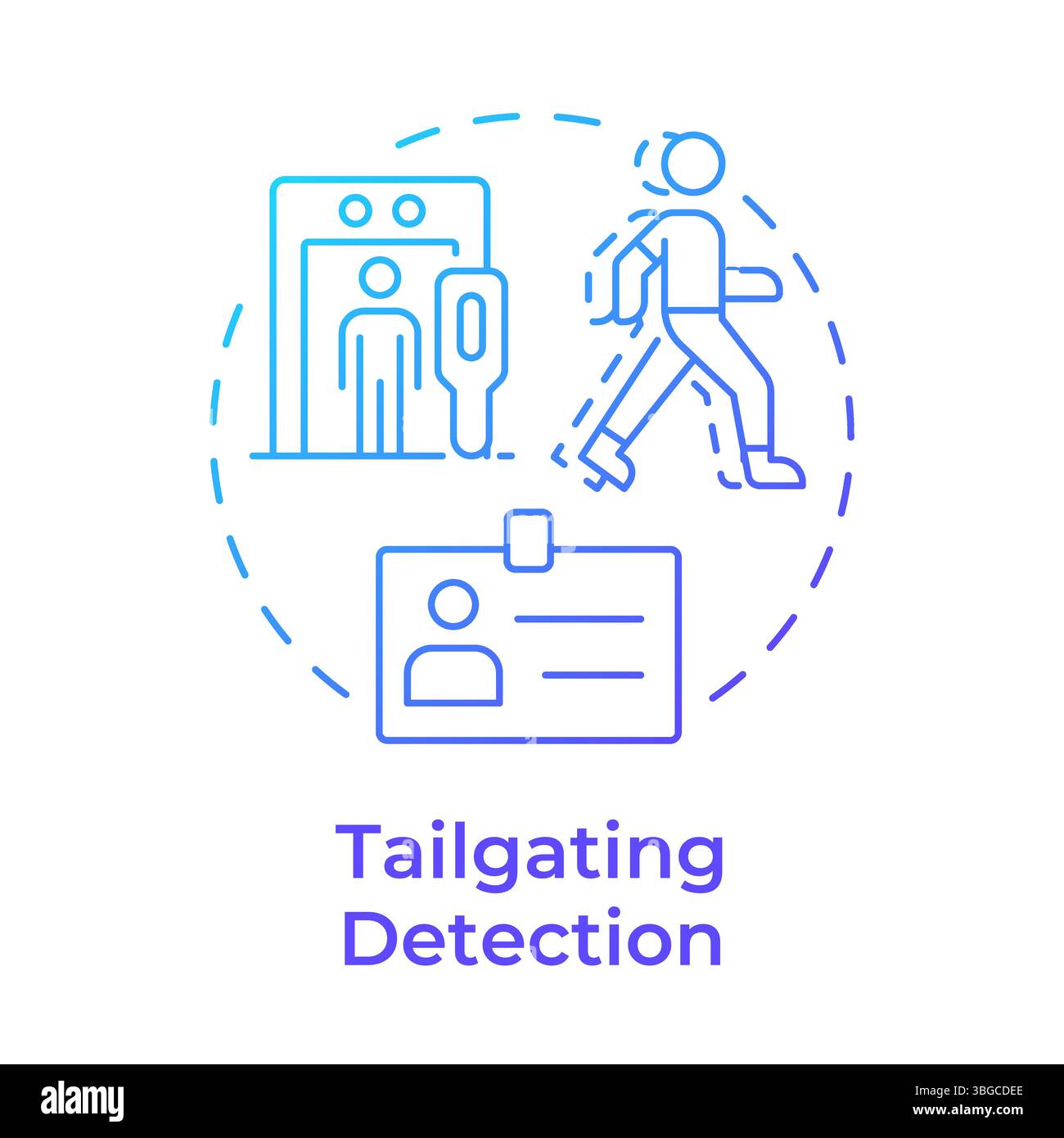 Tailgating and piggybacking blue gradient concept icon Stock Vector ...