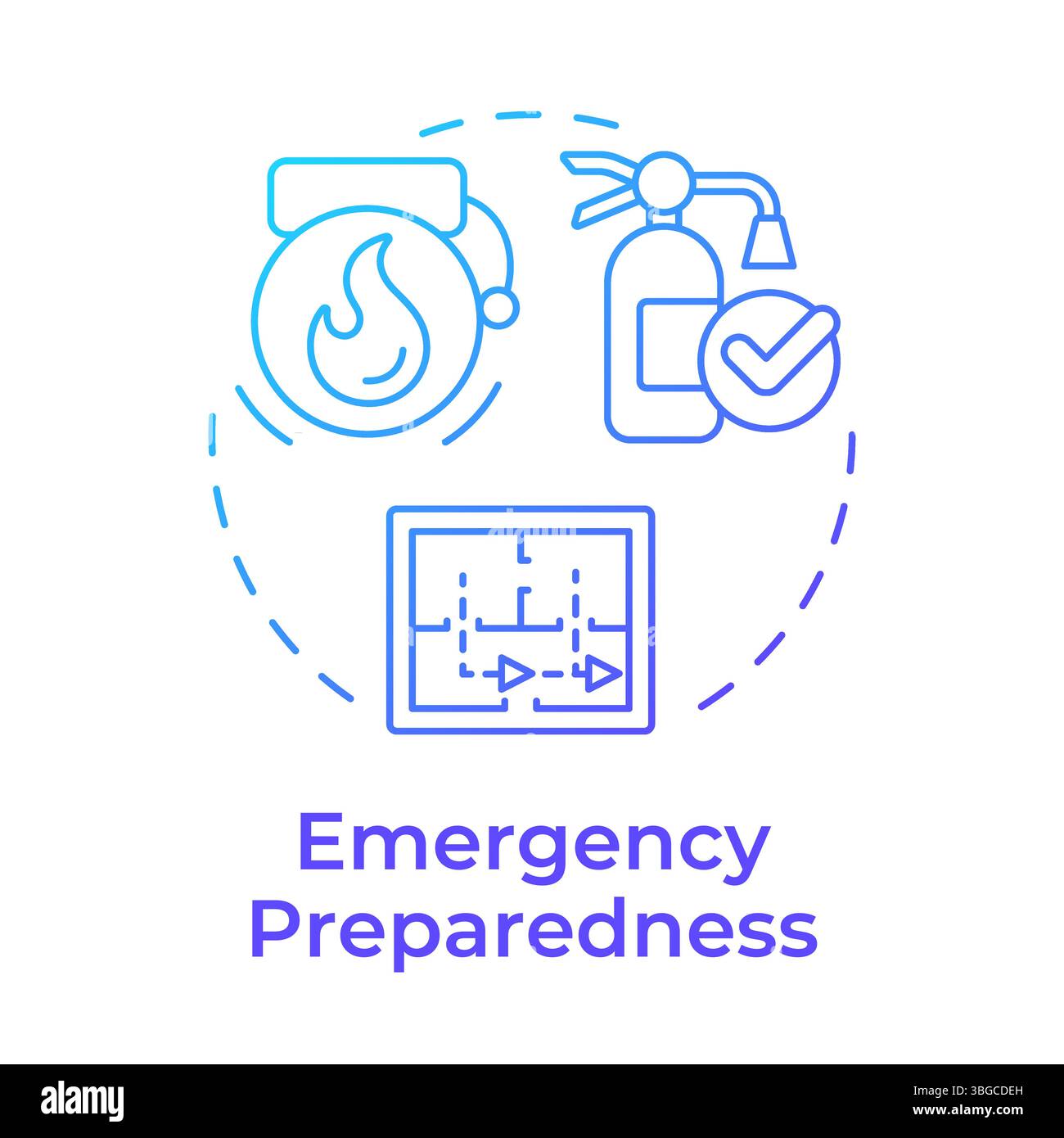 Emergency preparedness blue gradient concept icon Stock Vector Image & Art - Alamy