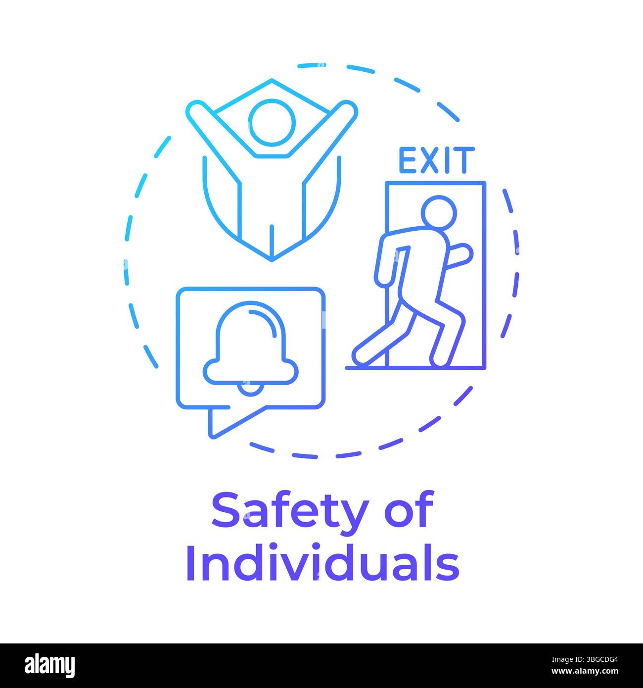 Safety of individuals blue gradient concept icon Stock Vector Image ...