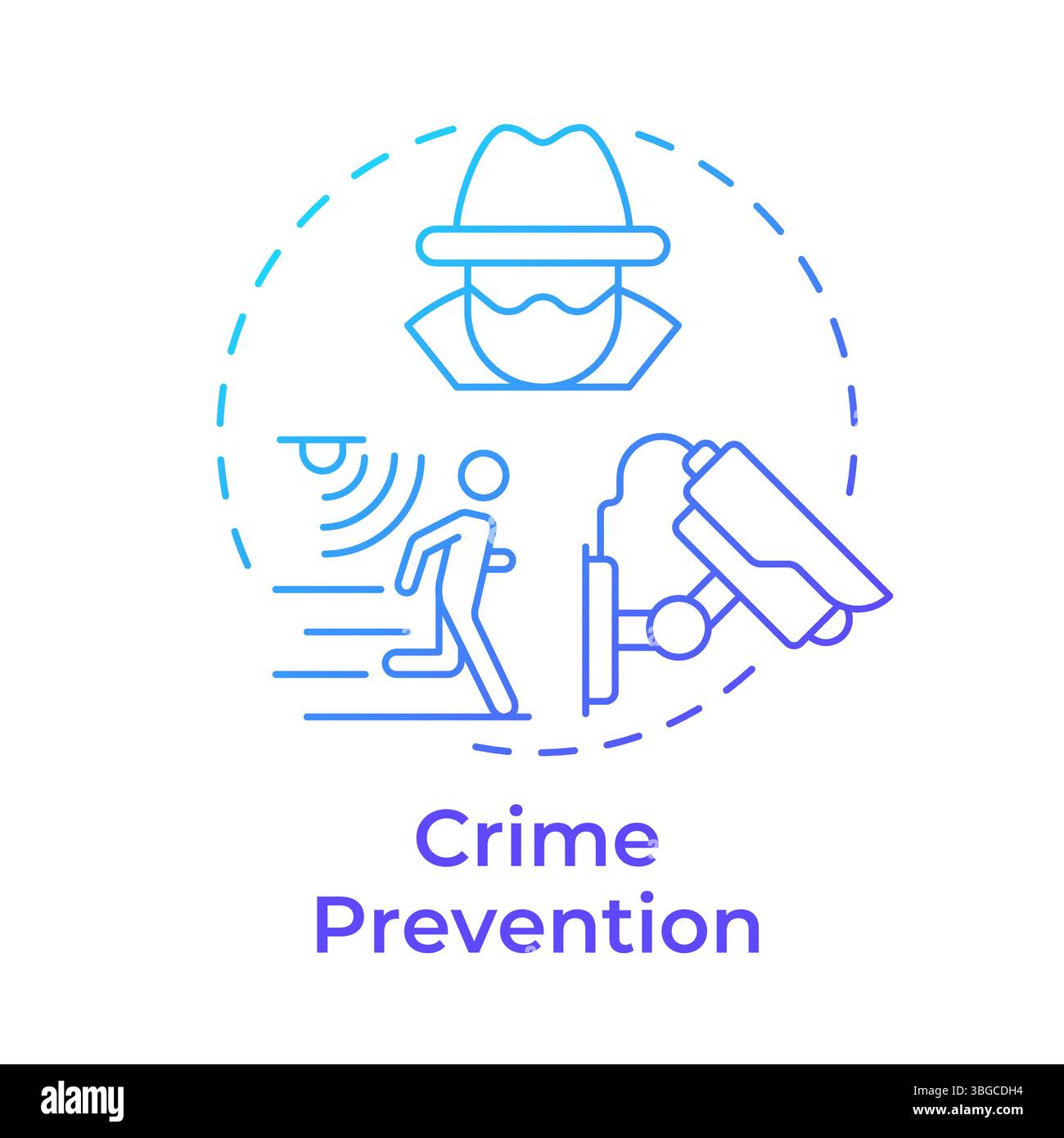 Crime prevention blue gradient concept icon Stock Vector Image & Art ...