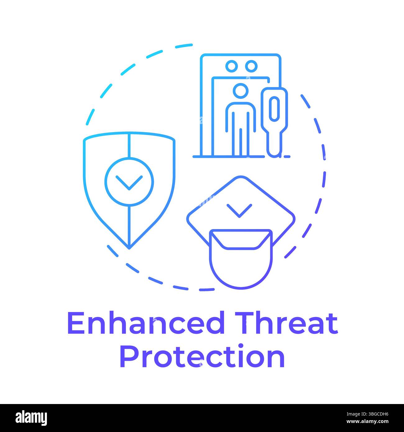 Enhanced threat protection blue gradient concept icon Stock Vector ...