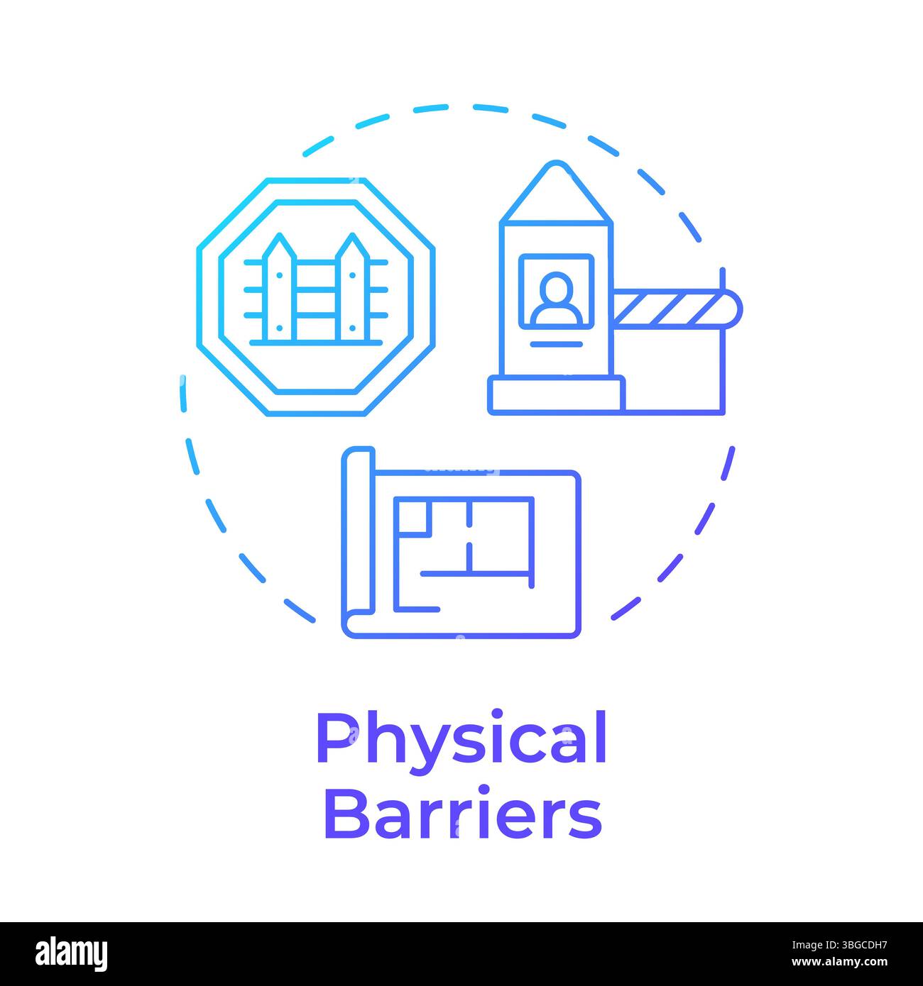 Physical barriers blue gradient concept icon Stock Vector Image & Art ...