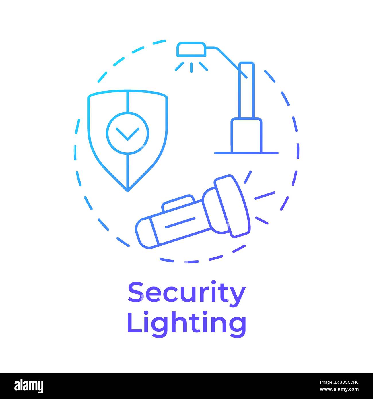 Security lighting blue gradient concept icon Stock Vector Image & Art - Alamy