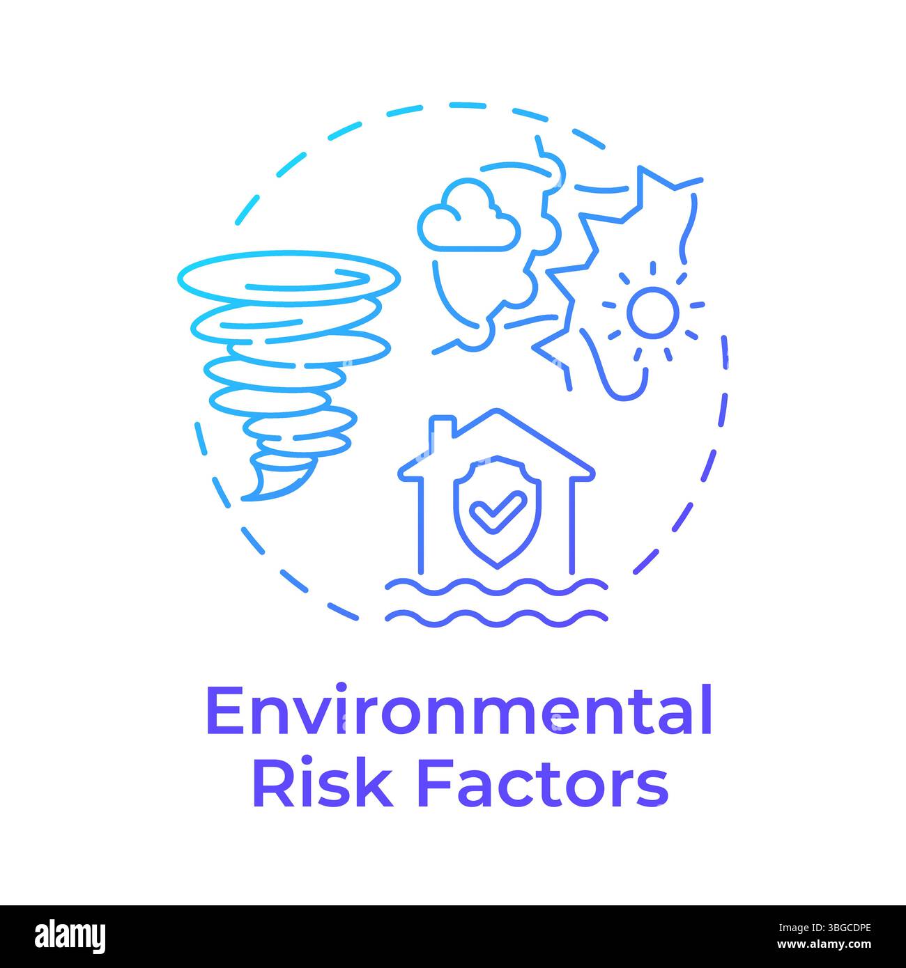 Environmental risk factors blue gradient concept icon Stock Vector Image & Art - Alamy