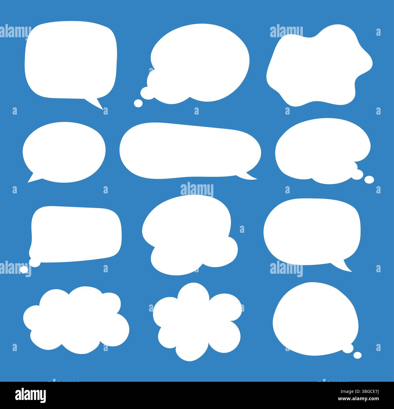 Speech symbol talk and thinking. Bubble with clouds silhouettes set ...