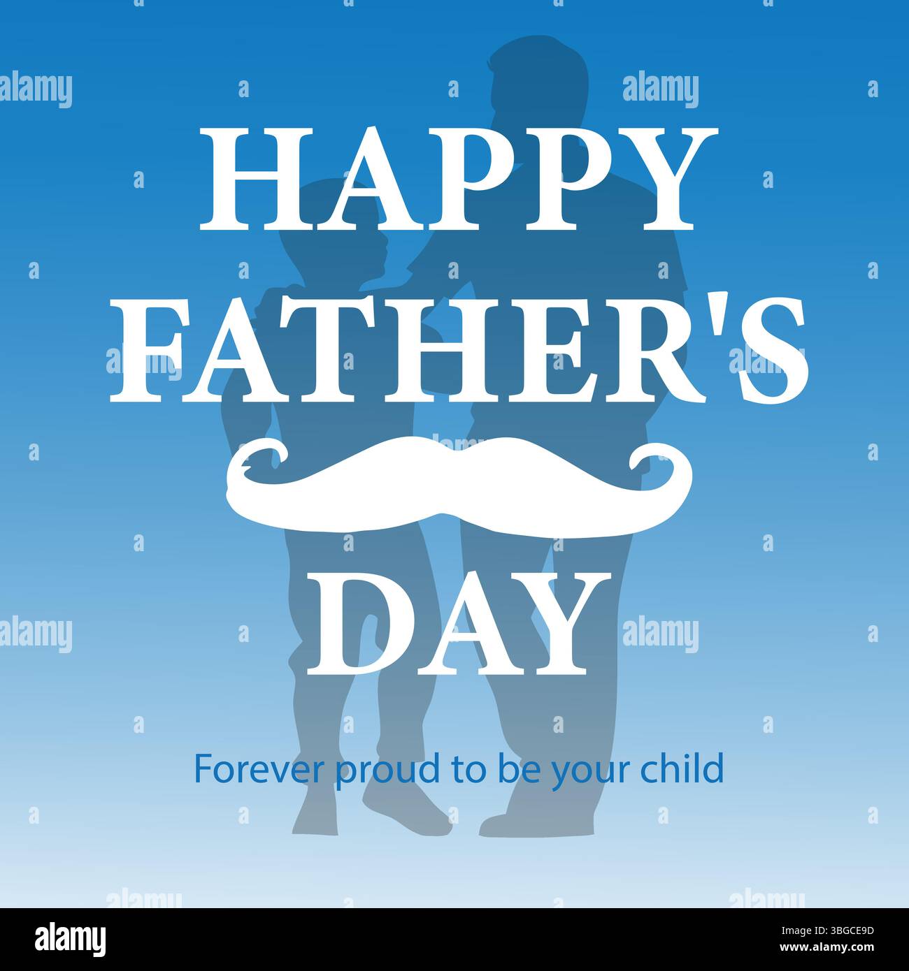 Father’s Day Card with Mustache and Bold Greeting Stock Vector Image ...