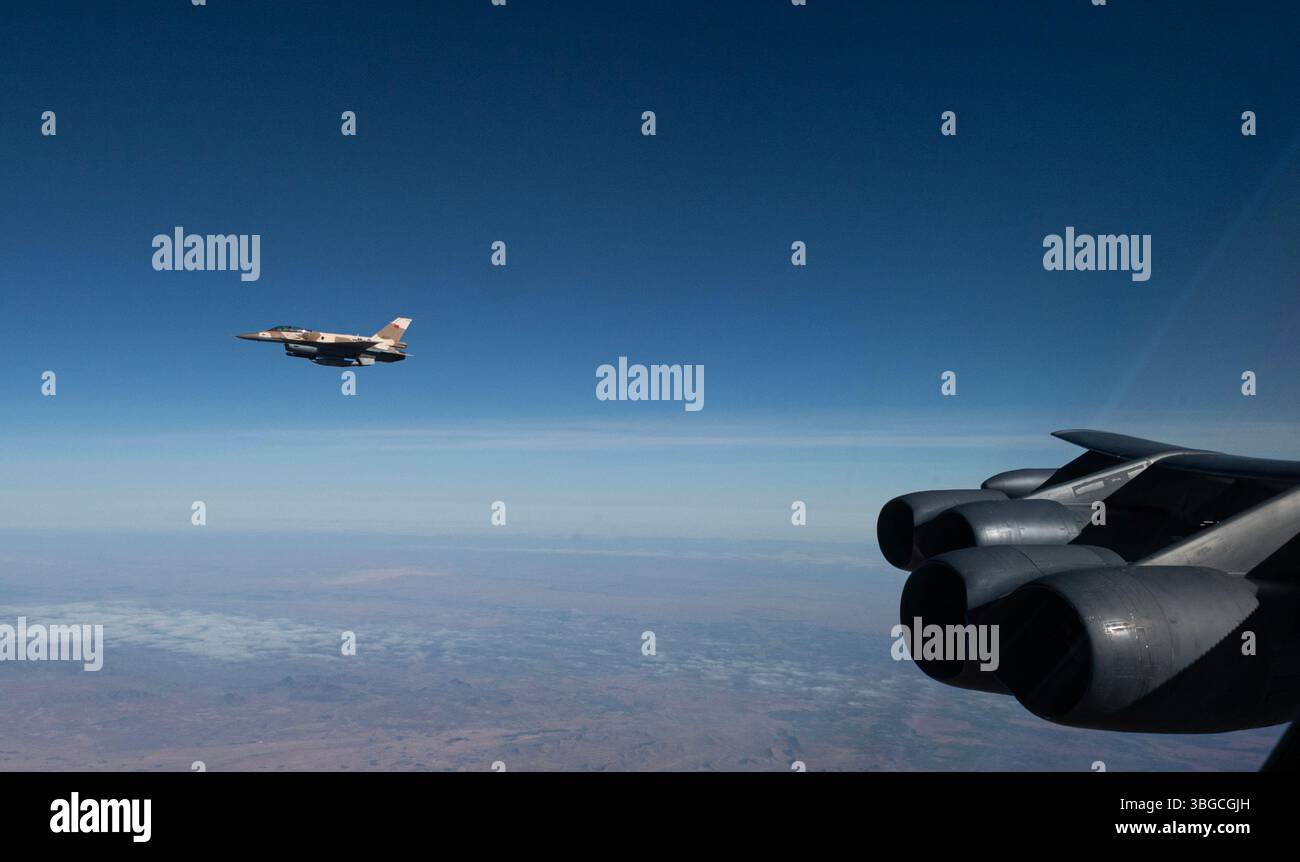 One Royal Moroccan Air Force F-16 Fighting Falcon aircraft flies in ...