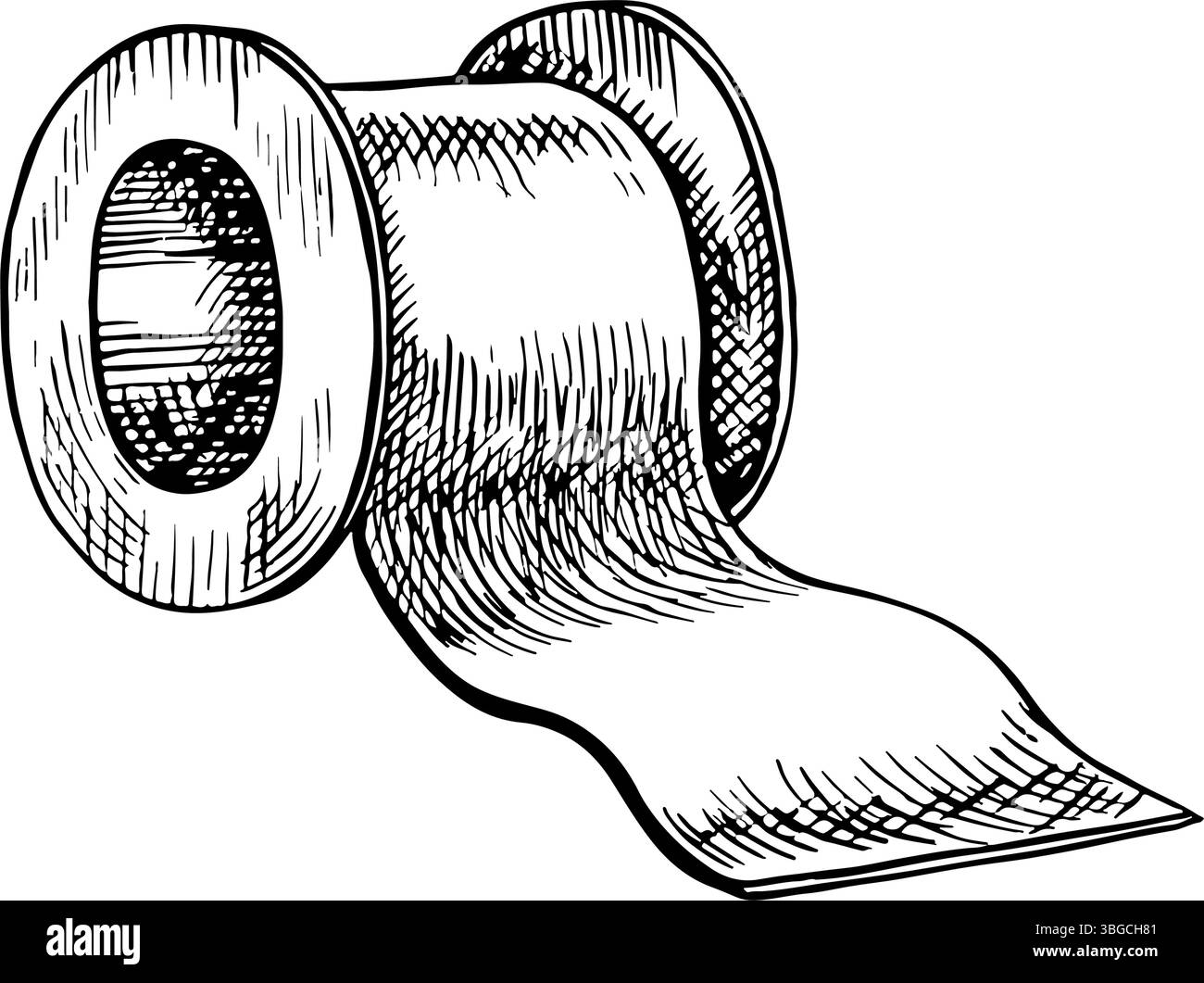 A set of medical patches. Vector black and white hand-drawn graphics ...