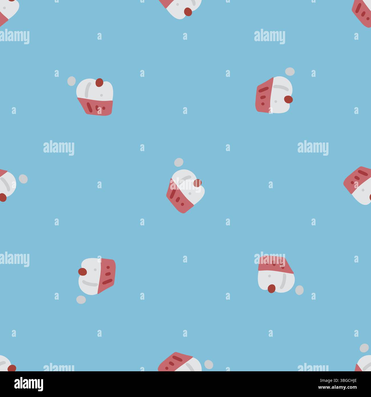 Seamless Cartoon Muffin Blue Pattern Stock Vector Image & Art - Alamy