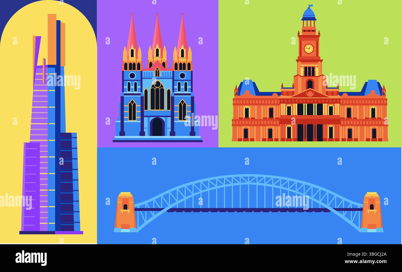 Historic australian buildings Stock Vector Images - Alamy