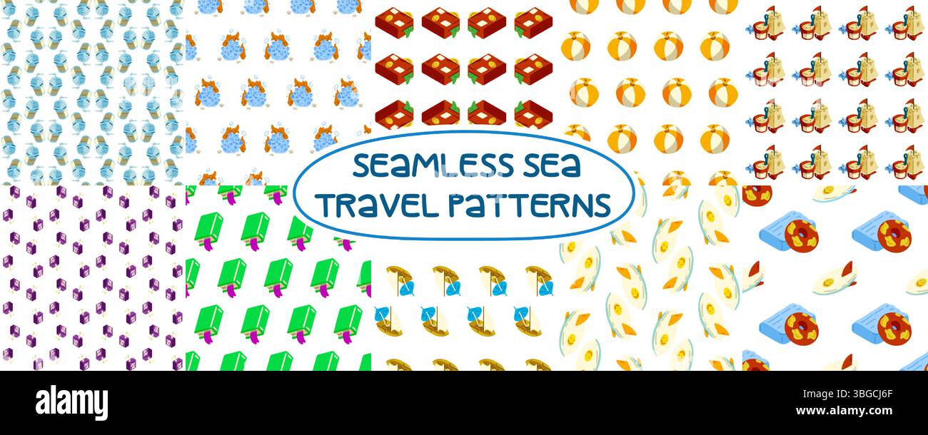 Summer Seamless Sea Travel Patterns Stock Vector Image & Art - Alamy