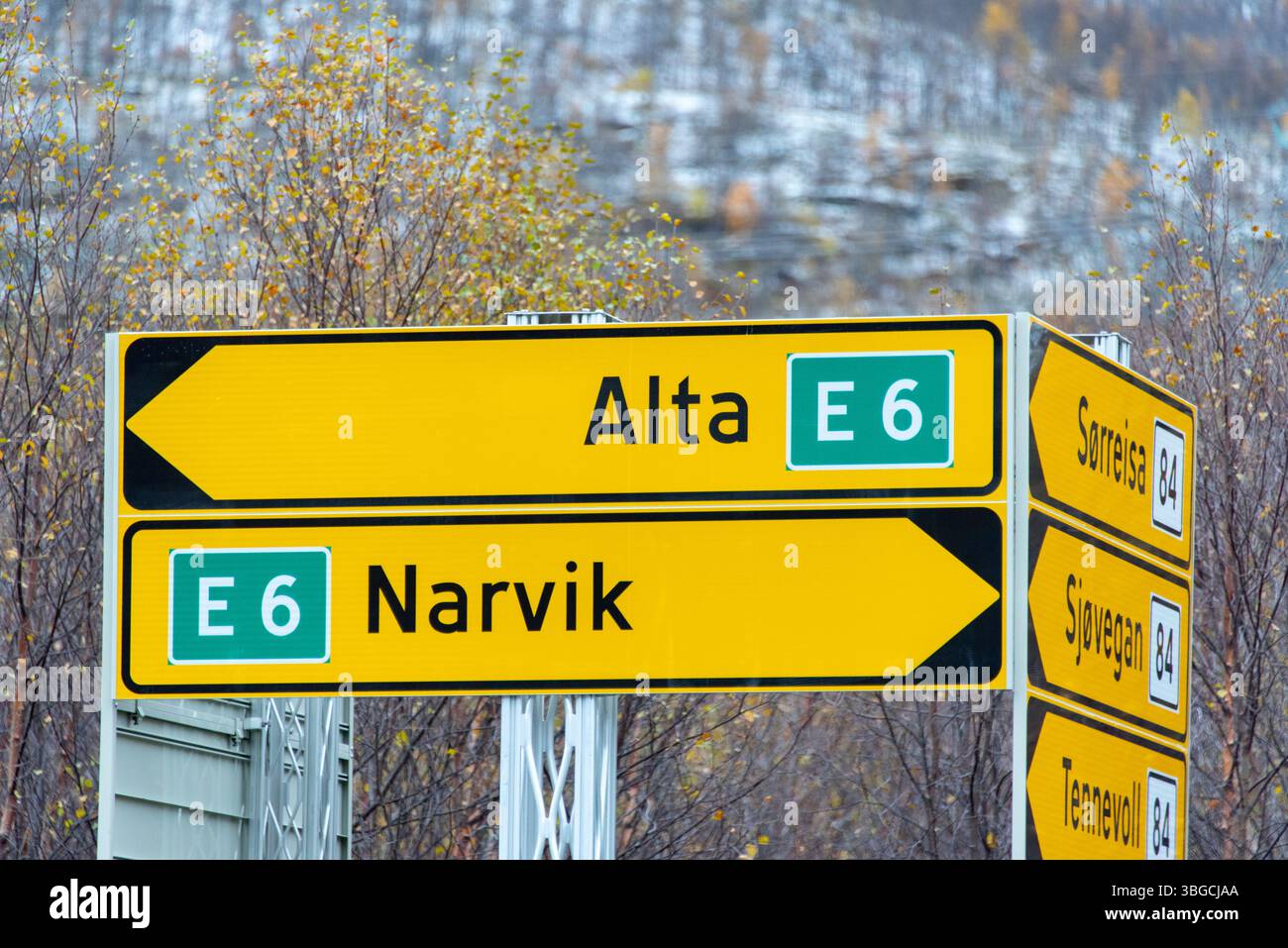 European Route E6 Sign - Norway Stock Photo - Alamy