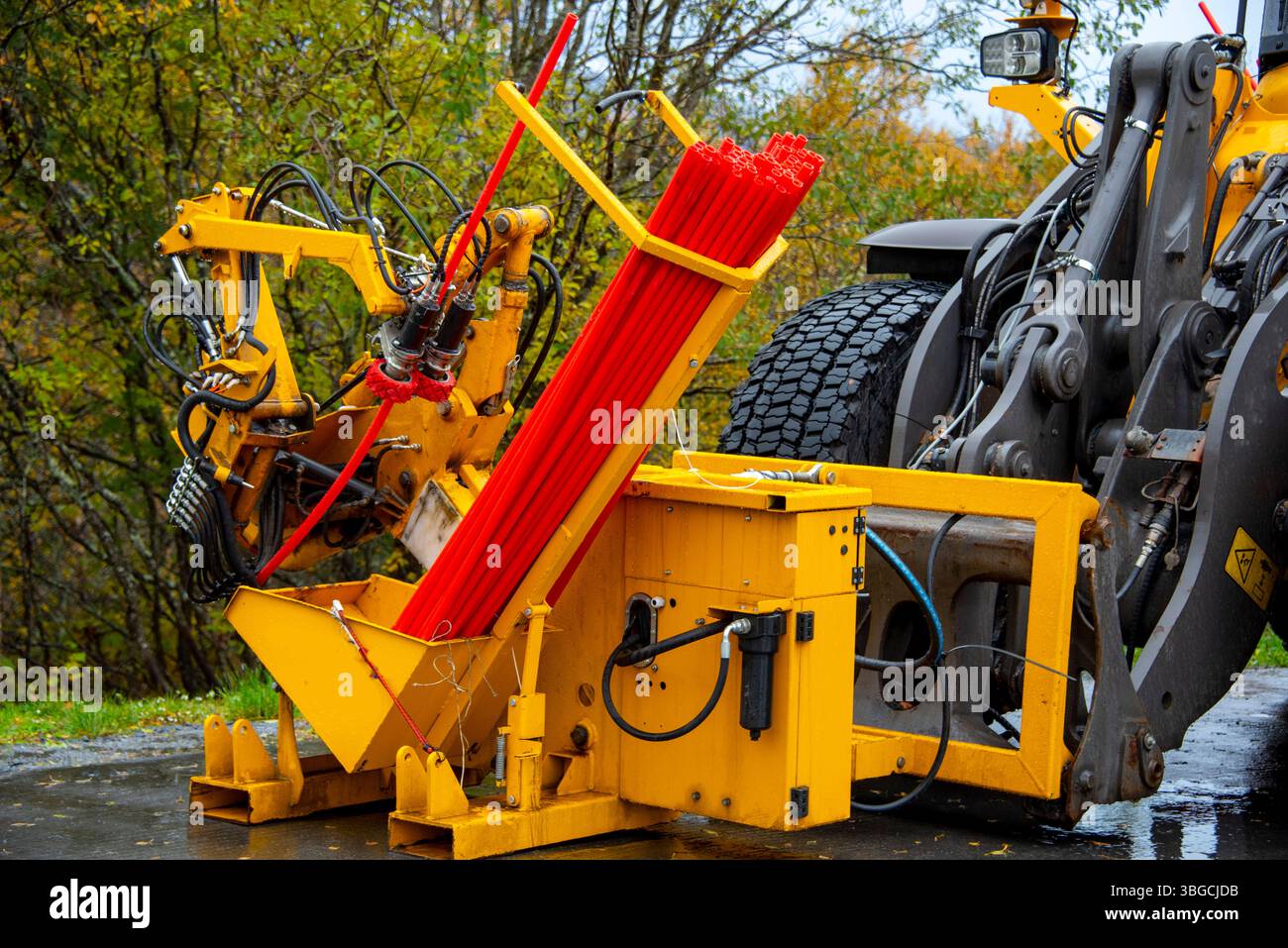 Machine for Snow Poles Marking Stock Photo - Alamy