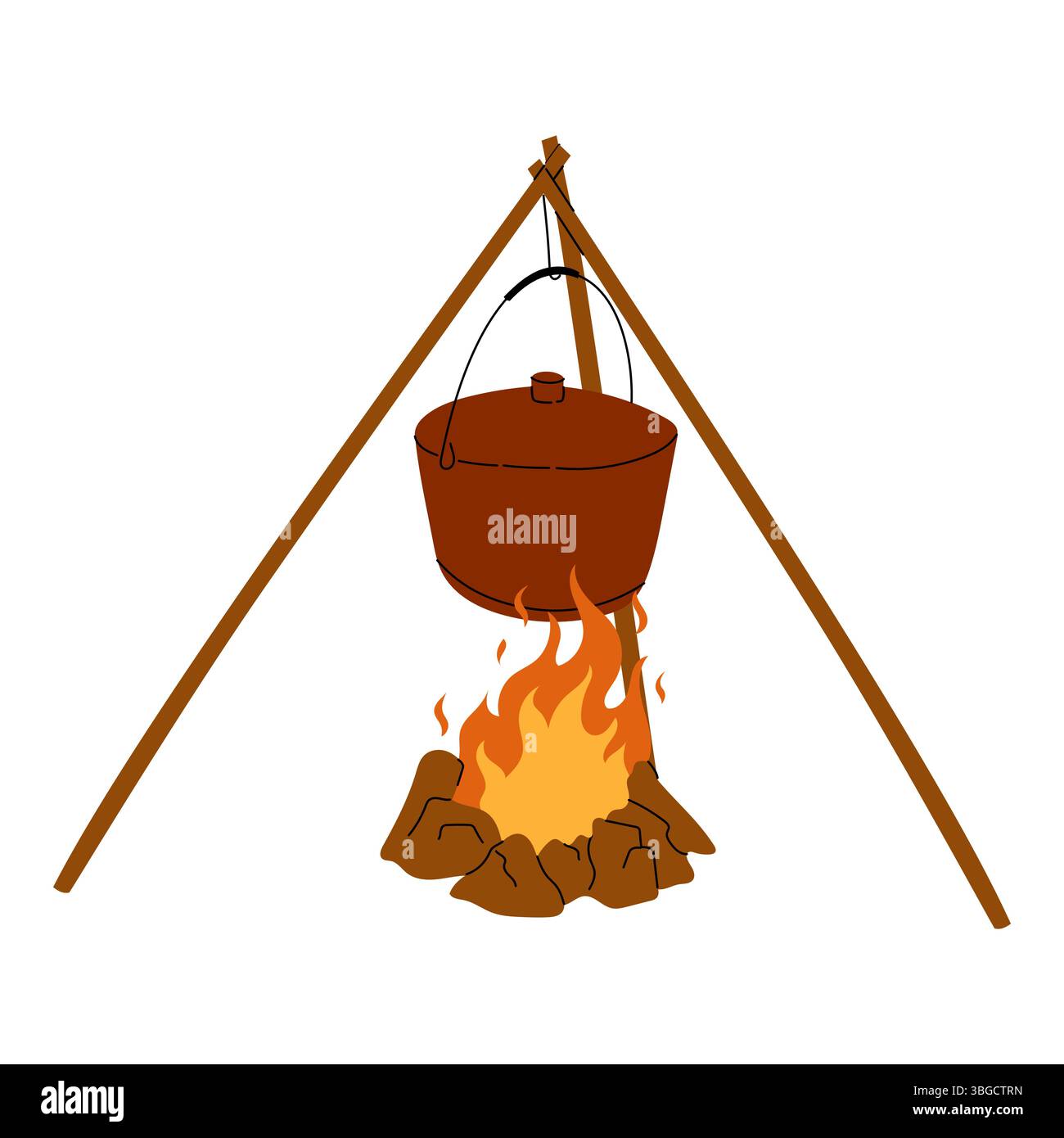 Drawing iron cooking pot Cut Out Stock Images & Pictures - Alamy