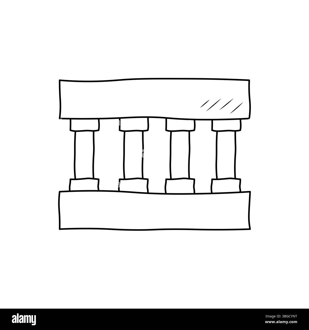 Simple Hand-Drawn Ancient Column Structure Illustration Stock Vector ...