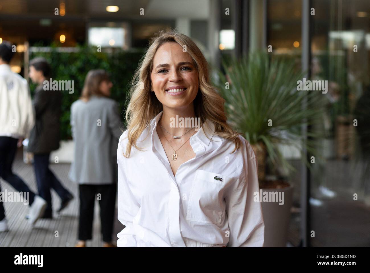Claire Arnoux in Stand for night session during the 2025 French Open at ...