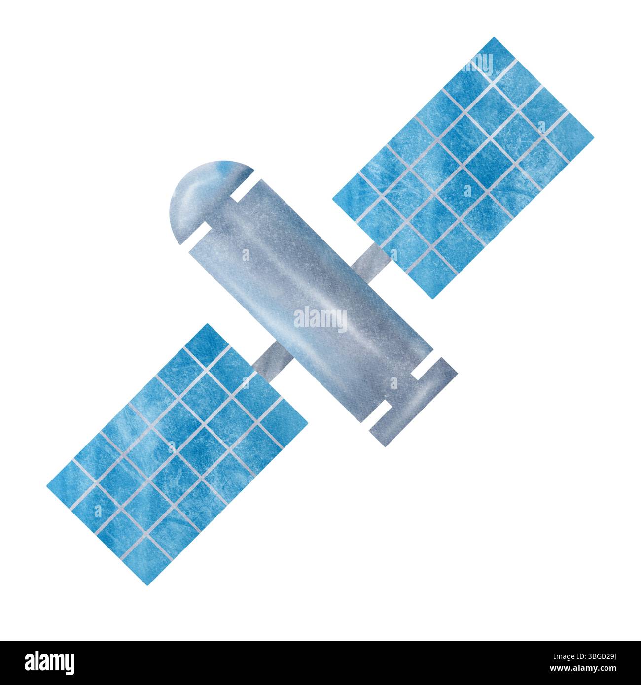 Beautiful space blue and gray satellite isolated object from a large ...