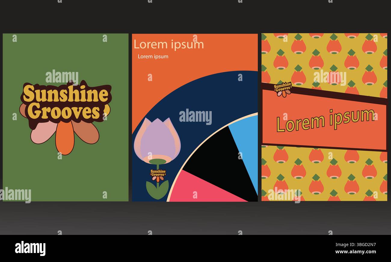 Retro Vintage Design Set – Logo, Poster, Postcard, and Seamless ...