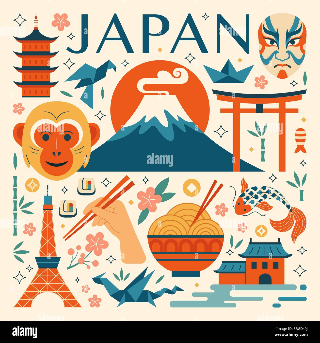 Flat japanese buildings Stock Vector Images - Alamy