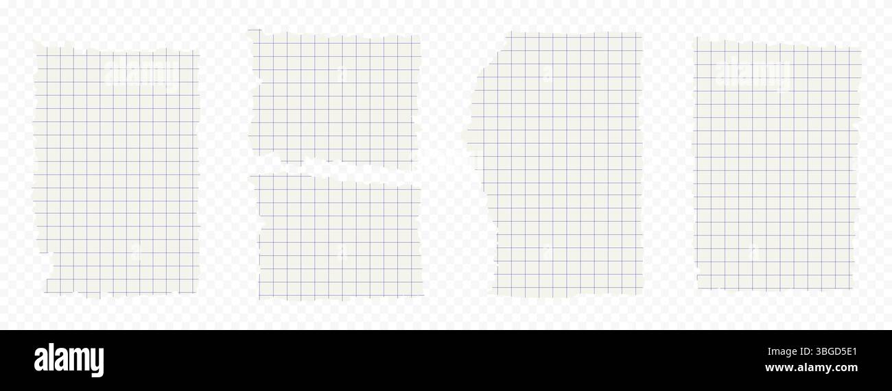Set white ripped notebook hi-res stock photography and images - Alamy