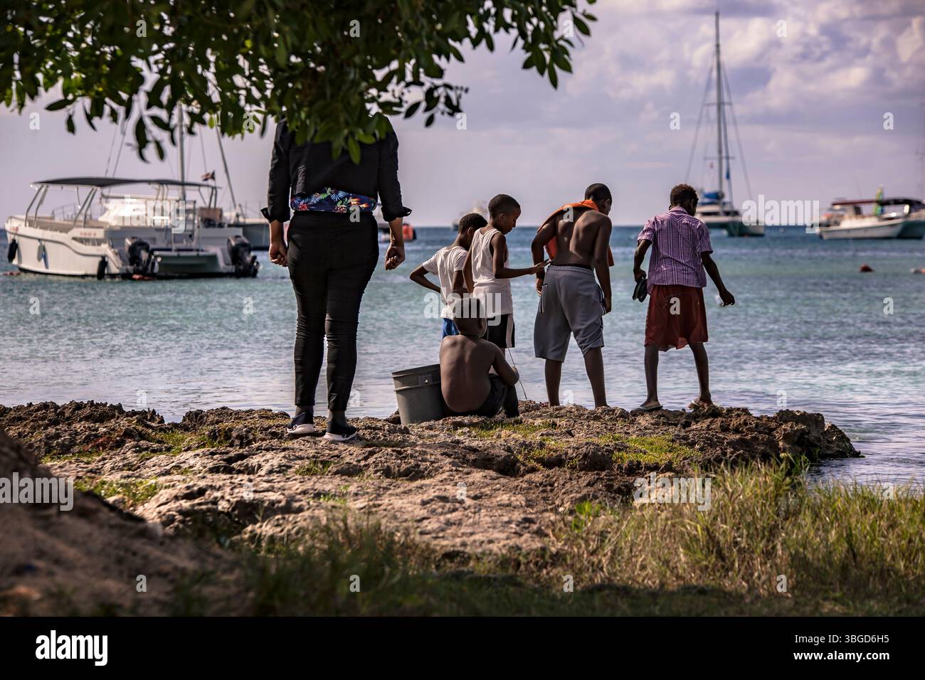 Bayahibe, Dominican Republic 1 January 2025: Local dominican children ...