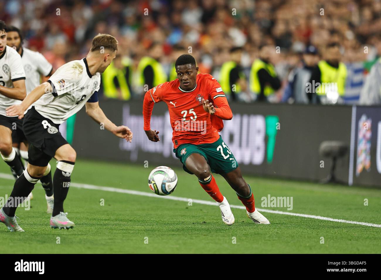 Munich, Germany. 4th June, 2025. Nuno Mendes (POR) Football/Soccer : UEFA "Nations League" Semi ...
