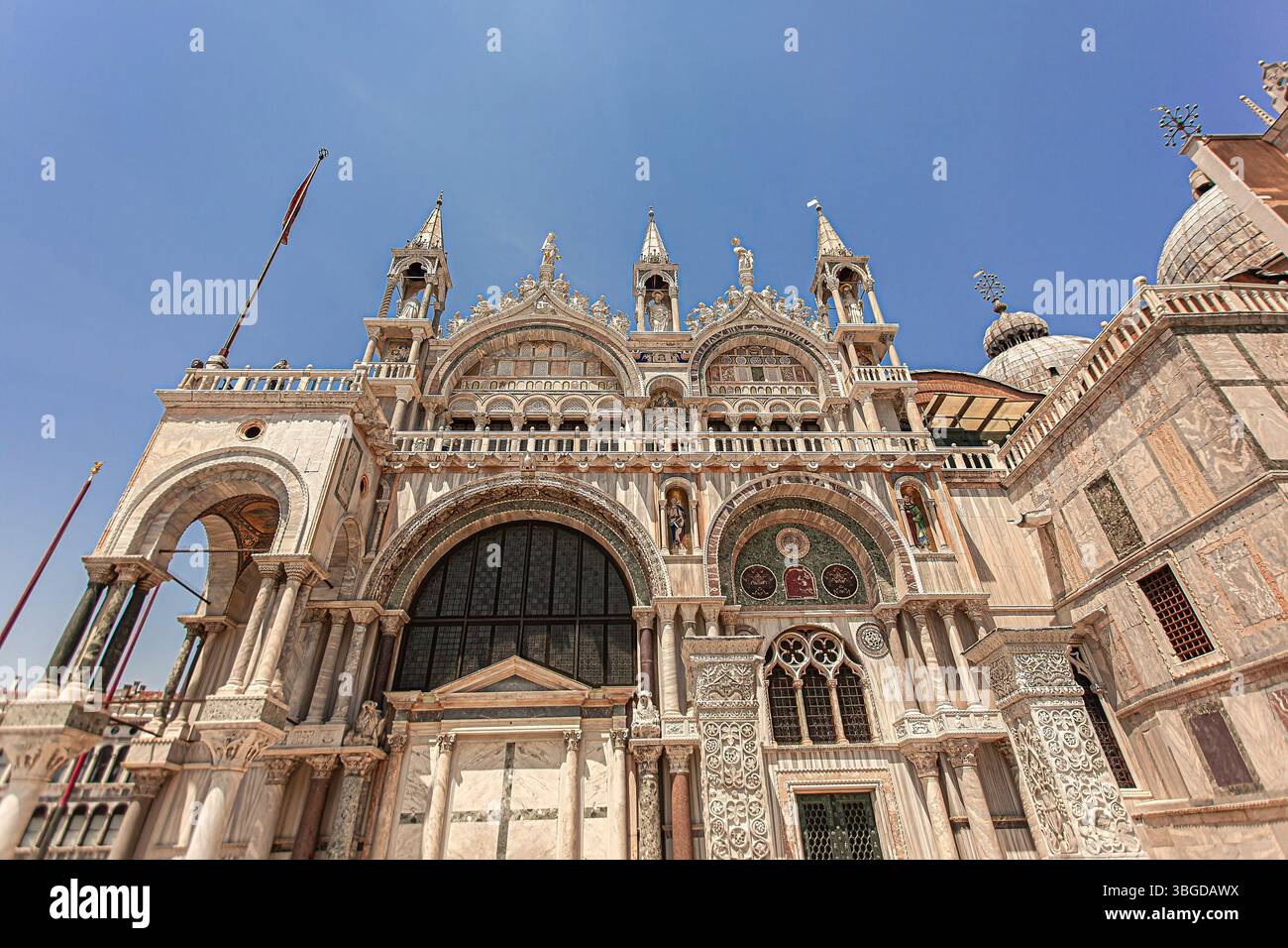 Venice, Italy 1 January 2025: Low angle view of the richly decorated ...