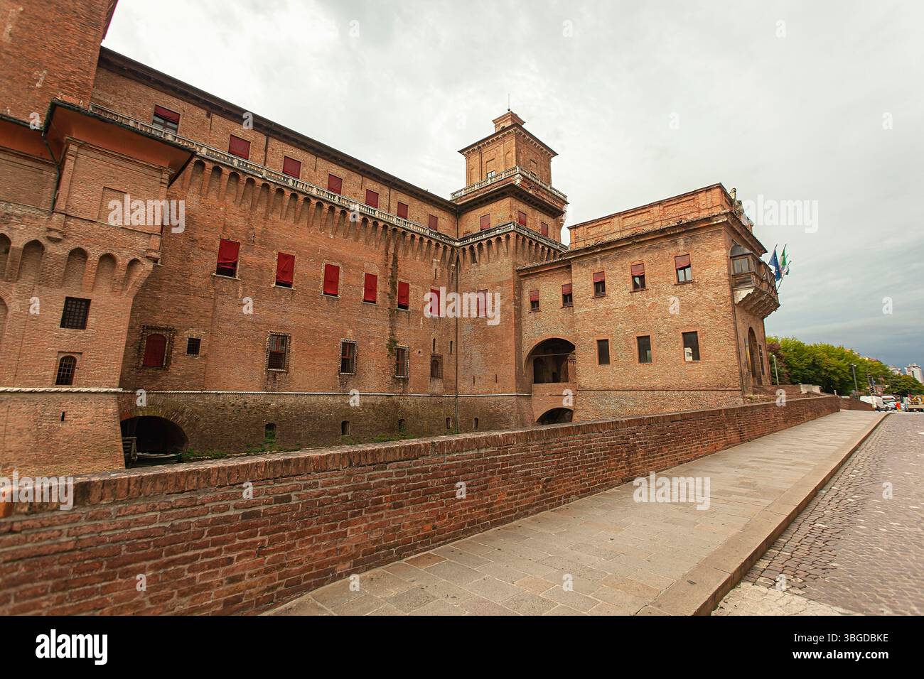 Ferrara, Italy 2 January 2025: Ferrara's este castle showcases medieval ...