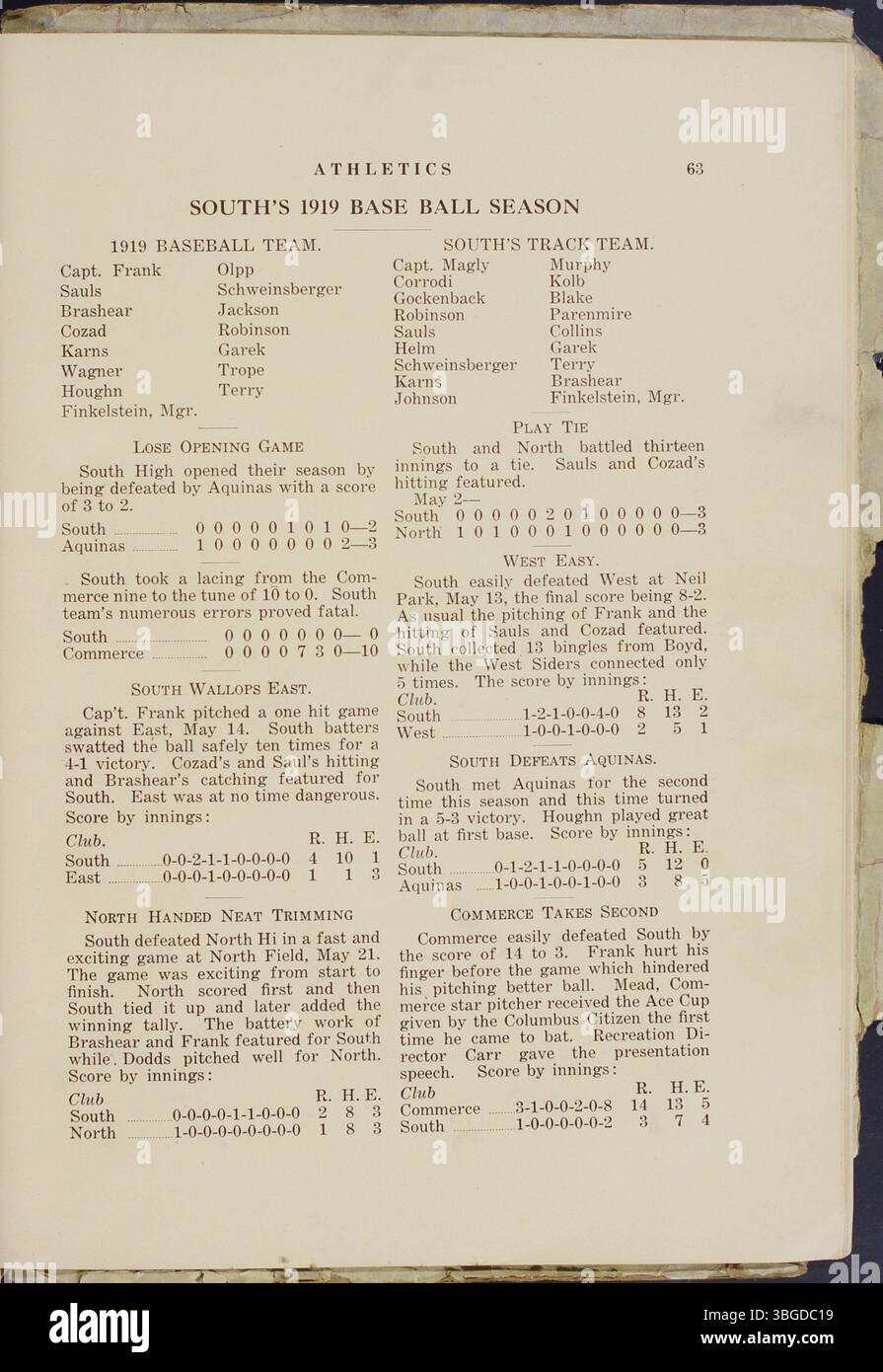 The 1919 South High School yearbook, 'The Annual,' includes photographs ...