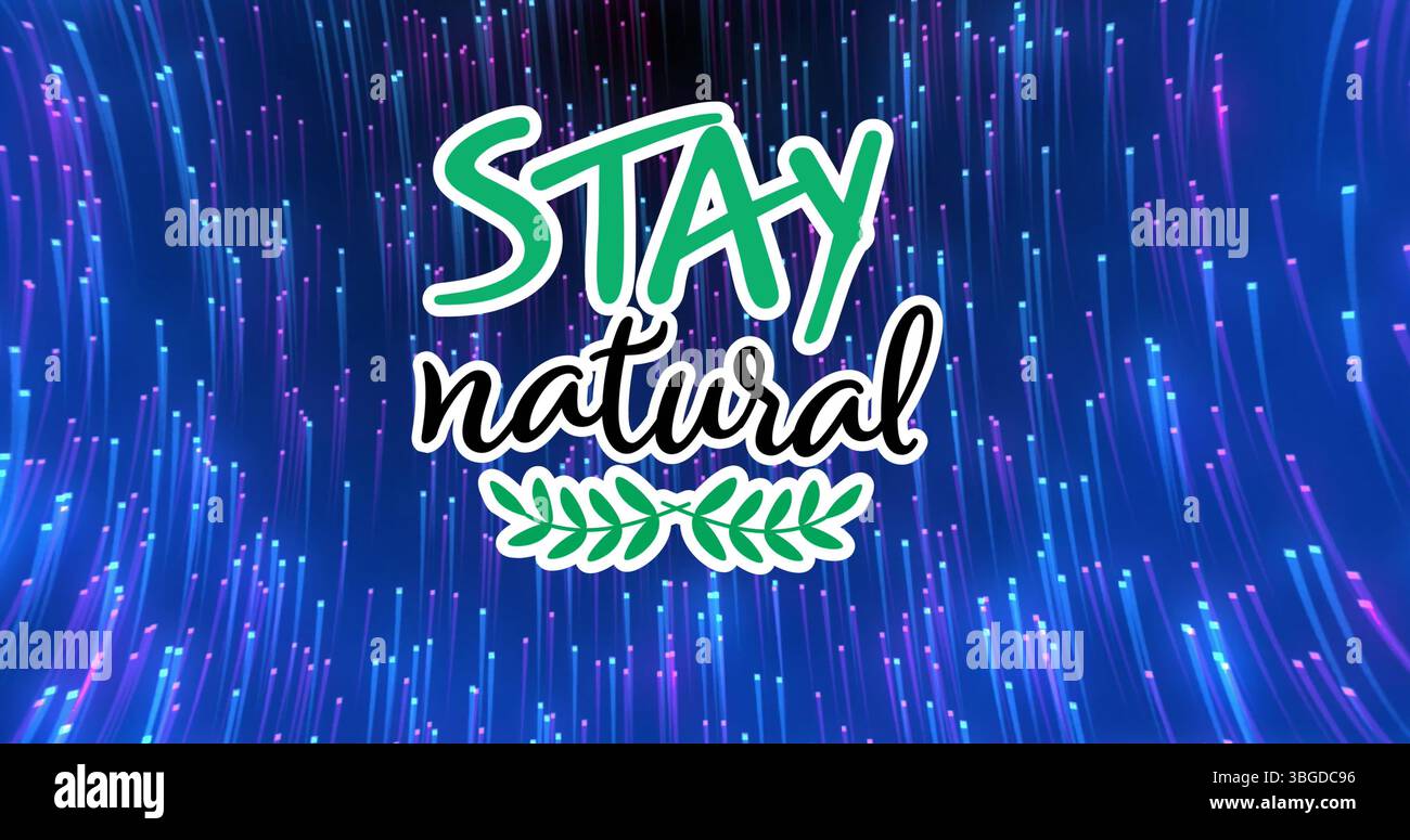 Image of stay natural text and shapes over black background Stock Photo ...