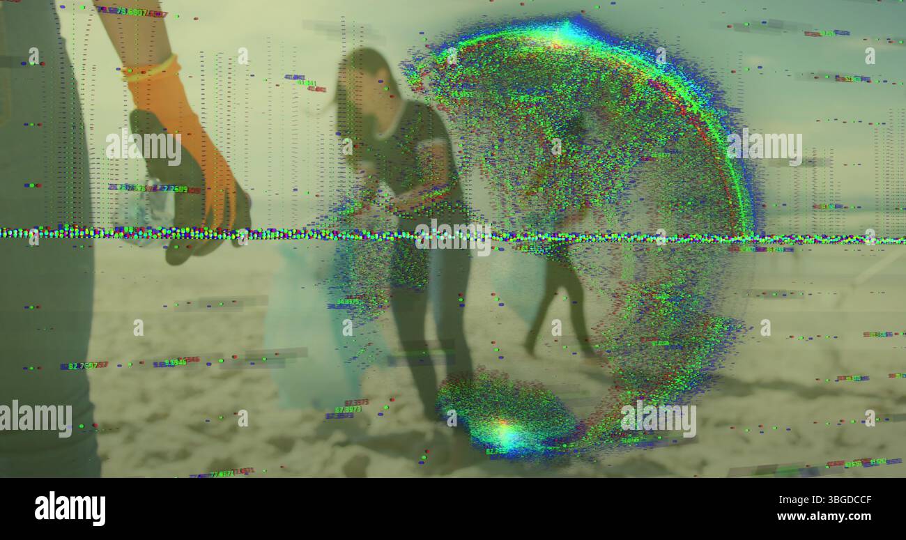 Image of data processing over diverse volunteers segregating waste ...