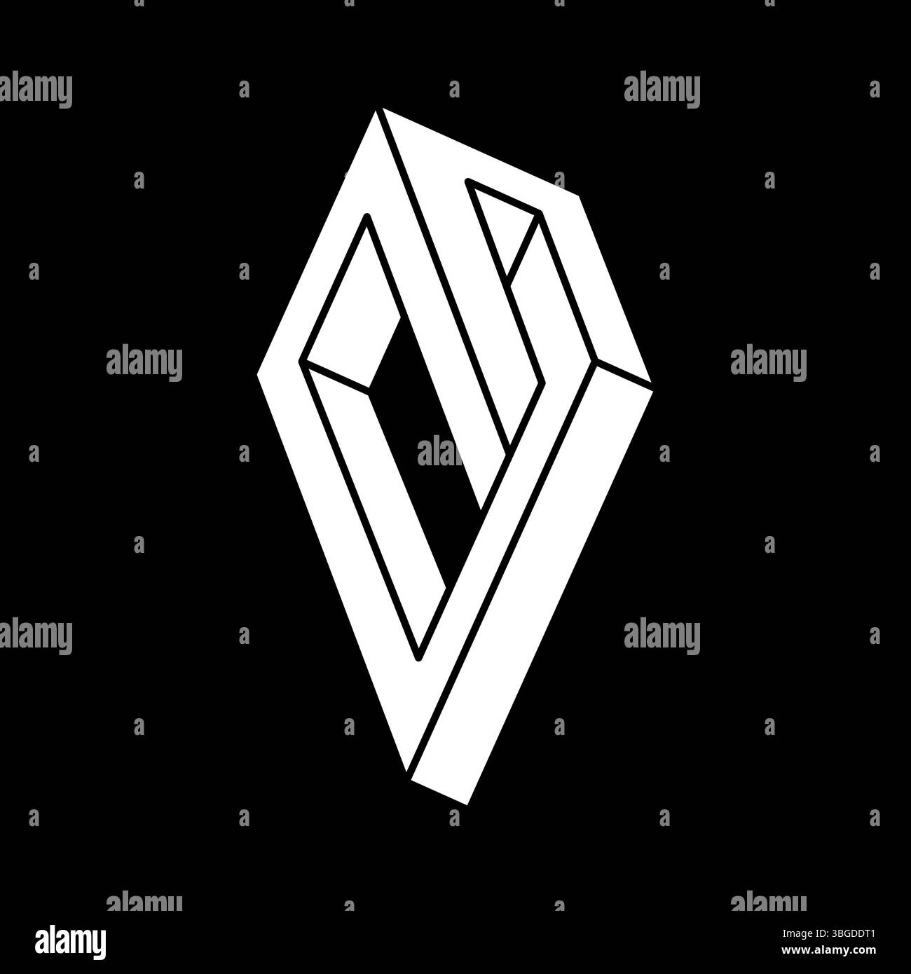 Impossible shapes logo design, optical illusion object. Escher paradox ...